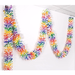 TCDesignerProducts Metallic Rainbow Twist Garland - 4 Inches x 25 Feet Long