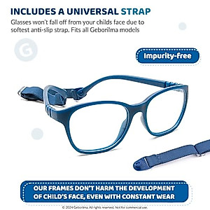 Geborilma Kids Flexible Glasses Frames for Kids - Kids Prescription Glasses 4-7 y Rbg Glasses for Kids Eyeglasses Unbreakable Navy