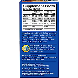 Bausch + Lomb PreserVision AREDS Eye Vitamin & Mineral Supplement, 120 Count Bottle (Soft Gels)