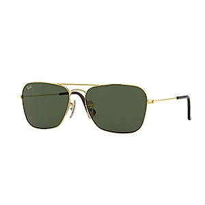 Ray-Ban RB3136 181 Unisex Caravan Sunglasses (Havana Gold Frame/Dark Green Lens 181, 55)