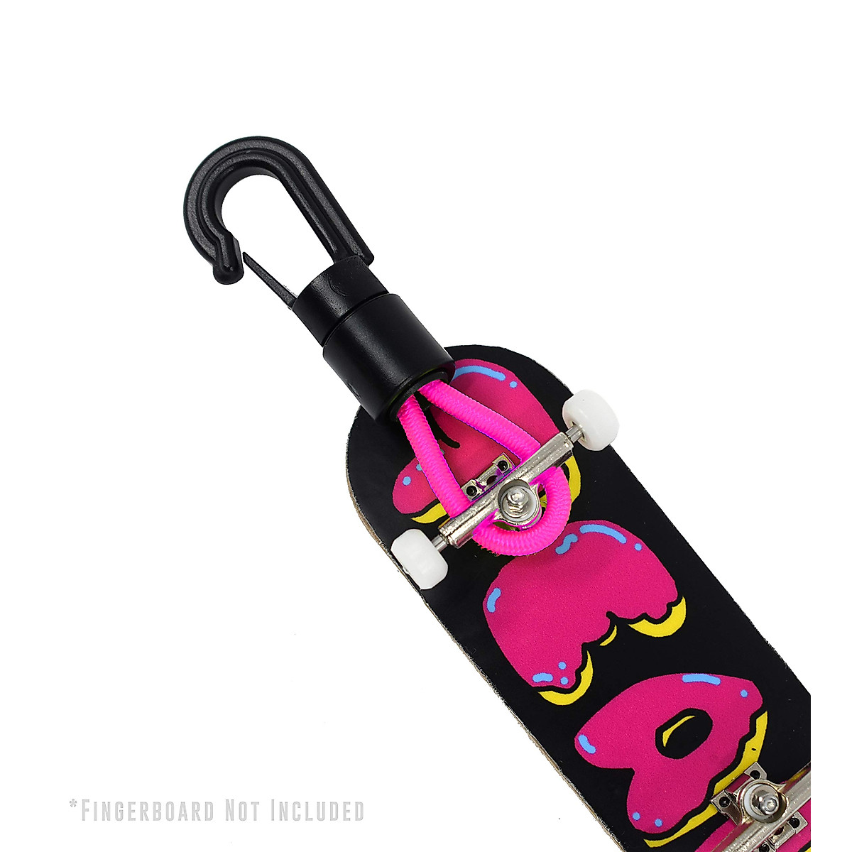 Teak Tuning Premium Complete Carrier, Pink Grapefruit Colorway - Fingerboard Hook Key Chain, Stretchy Nylon - Made in The USA