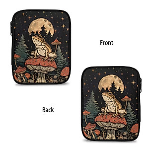 Hudotybom Crochet Hook Case Mushroom Frog Crochet Hook Holder Portable Crochet Hook Storage Bag with Web Pockets Suitable for Crochet Needles/Knitting Accessories