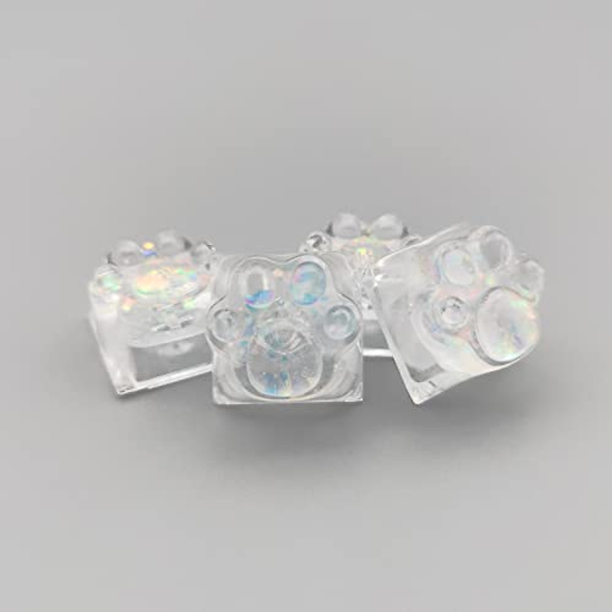 Cat Claw Keycap Backlight Keycap Cute Resin Keycap ESC Keycap Replacement for Cherry MX Switch Mechanical Keyboard DIY Decoration (Transparent x 4)