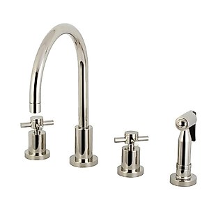 Kingston Brass KS8726DXBS Concord Widespread Kitchen Faucet, Polished Nickel