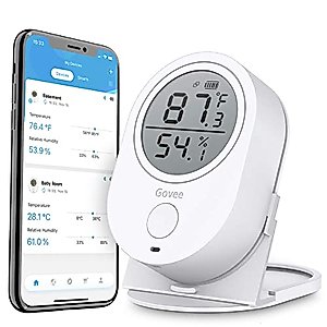 Govee Bluetooth Thermometer Hygrometer, Instant Read Indoor Digital Humidity Temperature Monitor with APP Alert, 2 Year Data Record and Export, for Home Greenhouse Incubator Humidor and Nursery Room