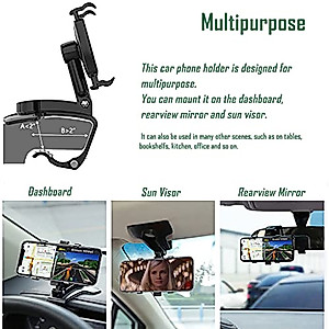 YAOKEEP Universal Car Phone Holder Mount,360 Degrees Rotation Dashboard Phone Mount [Upgrade Clip Never Fall],Cell Phone Car Mount for iPhone,Samsung,Google,Nokia,and 4 to 7" Smartphones