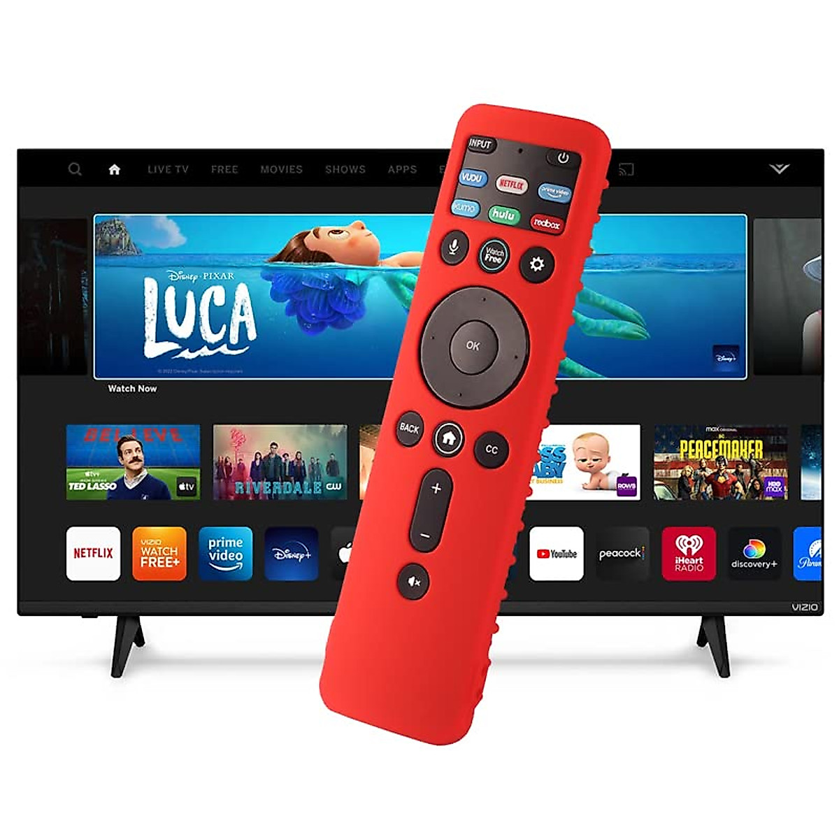 Silicone Cover for VIZIO XRT260 Smart TV Remote VIZIO XRT260 Silicone Case Cover Shockproof Anti Slip Silicone Skin Sleeve with Lanyard(Pink)