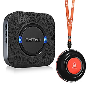 CallToU Caregiver Pager Wireless Call Bell Alert Button for Seniors/Elderly/Patients 1 Plugin Receiver 1 Waterproof Transmitter