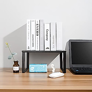 2 Pack Stackable Kitchen Cabinet and Counter Shelf Organizer for Kitchen Countertop, Cabinet, Bathroom, Pantry, Office, Nonslip (Small + Large)