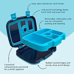 Bentgo Kids 5-Compartment Lunch Box - Confetti Design for School, Ideal for Ages 3-7, Leak-Proof, Drop-Proof, Dishwasher Safe, & Made with BPA-Free Materials (Confetti Edition - Abyss Blue)