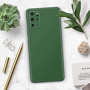 DesignSkinz Solid Hunter Green | Protective Vinyl Decal Wrap Skin Cover Compatible with The Samsung Galaxy S20 (Full-Body, Screen Trim & Back Glass Skin)
