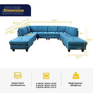 Beverly Fine Furniture 8 Piece Modular U-Sectional