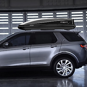 Perflex Exclusive Rooftop Cargo Box Carrier Large 17.7 Cubic Feet Car Top Mount Travel Luggage Storage, Dual Side Opening, 130 Lbs Weight Capacity, Extra Keys, Straps (White)