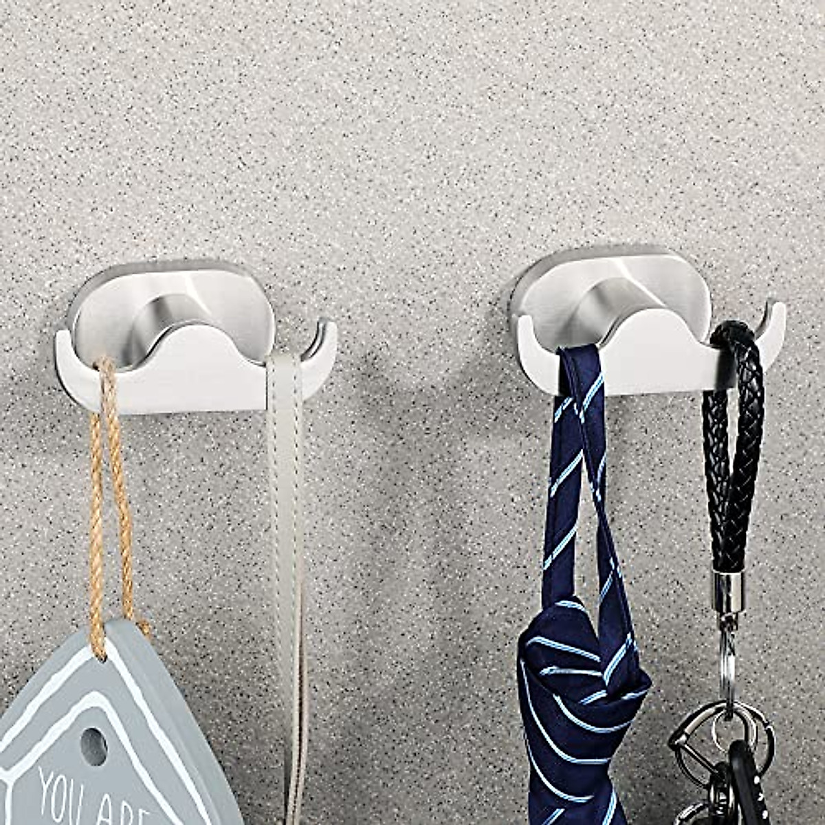 Alise Towel Hook Bathroom Double Robe Hooks Wall Mount Towel Holder Hanger Storage,GKL8502LS-2P SUS304 Stainless Steel Brushed Nickel Pack of 2