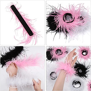 LIU JUN Women's Feather Snap Bracelets Feather Slap Bracelet Circle Wristband Cuff Sleeves Snap Bangle Hair Accessories(1pcs black)