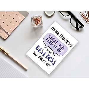 Longkado Funny Thank You Boss Day Card, Best Boss Ever Appreciate Birthday Card for Boss Manager Leader