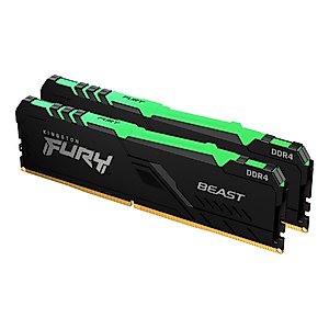 Kingston Fury Beast RGB 16GB (2x8GB) 3200MT/s DDR4 CL16 Desktop Memory Kit of 2 KF432C16BBAK2/16