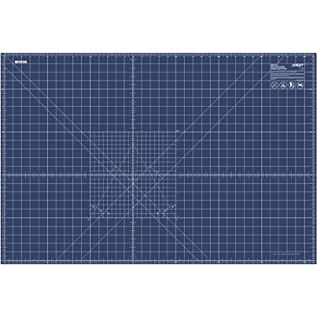 OLFA 24" x 36" Self Healing Rotary Cutting Mat (RM-MG/NBL) - Double Sided 24x36 Inch Cutting Mat with Grid for Fabric, Sewing, Quilting, & Crafts, Designed for Use with Rotary Cutters (Navy)