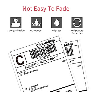 L LIKED Direct Thermal Labels (1 Rolls, 1000 Labels) - for 3" Core Industrial Printers 4"x 6"Address&Shipping Labels-White Perforations (Commercial Grade)
