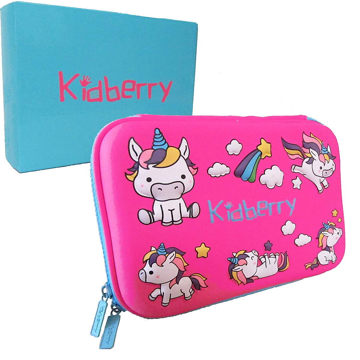 Kidberry Pencil case for kids, pencil case for kids,pencil pouch, girls pencil case for school, Cute Unicorn 3D design pencil box, Pompon is not included comes in a gift box