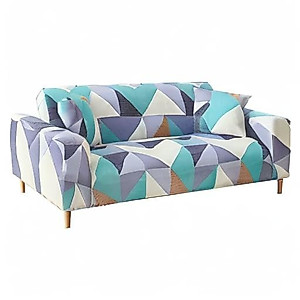 HOOBUY Printed Sofa Cover Stretch Couch Covers Sofa Slipcovers for 4 Cushion Couch with Two Free Pillow Case 07#(4 Seater/Large 3 Seater)