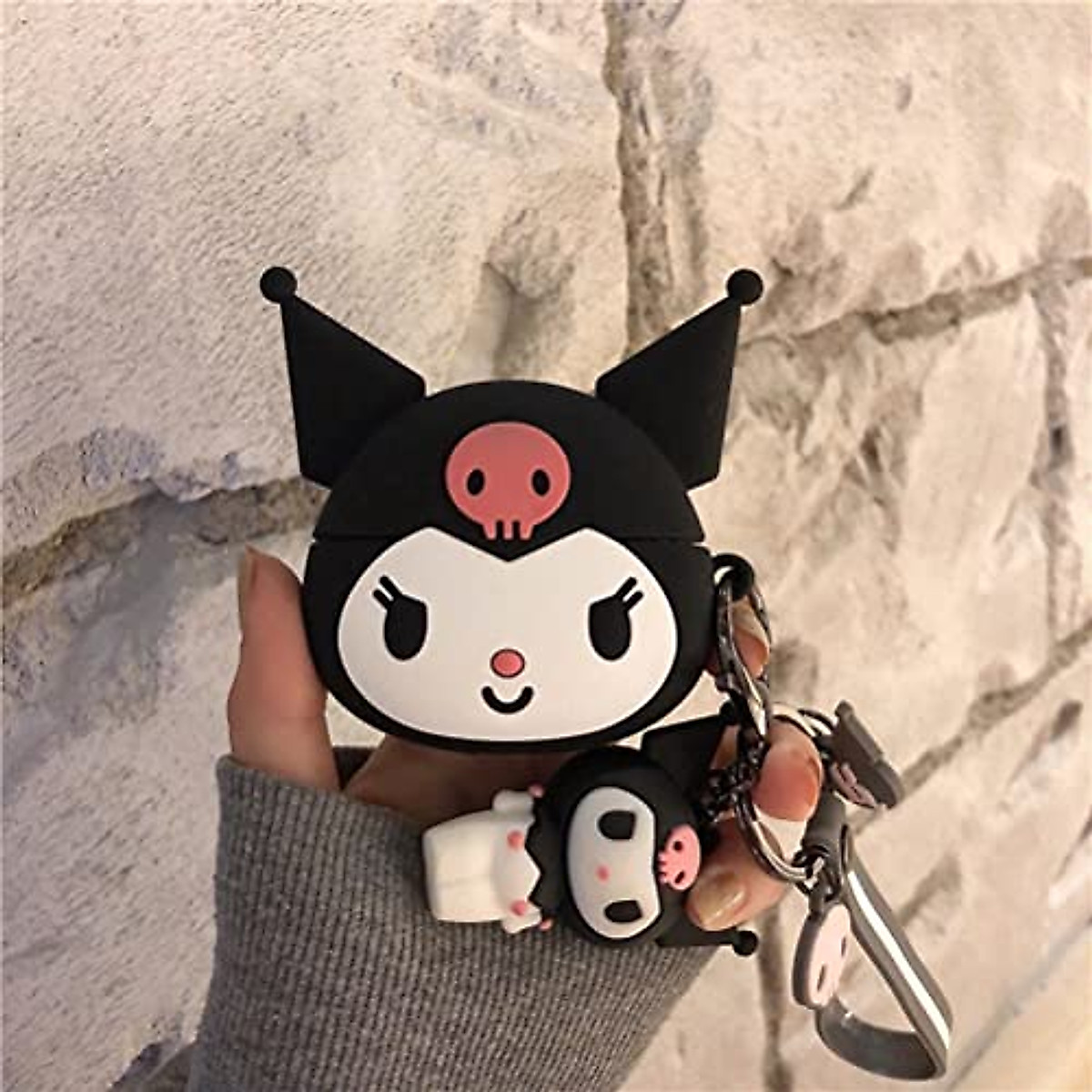 Cute Kurom Case for Airpods pro, Soft Silicone Anime Designed Funny 3D Cartoon Character Airpods pro Case with Lanyard Keychain Protective Cover for Women Girls Teens Boys Air pods pro case