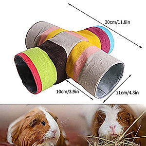 JWShang 4 Way Guinea Pig Tunnels and Tubes, Small Animals Activity Play Tunnel, Hedgehog Hideout Hideaway for Small Pets, Dwarf Hamster, Baby Guinea Pig, Mice, Gerbil Rat