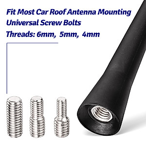 Bingfu Car Radio Short Rubber Antenna Mast [ONLY for Car Roof Mount] [2.5 inch] Vehicle FM AM Stereo Universal Roof Mount Antennas - NOT a Replacement for Shark Fin Antenna