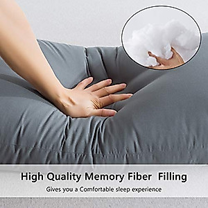 ELNIDO QUEEN Body Pillow with Pillowcase - Soft Long Bed Pillow for Adults - Breathable Full Body Pillow Insert for Sleeping, 20x54inches, Grey