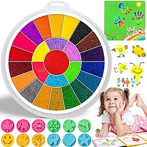 Funny Finger Painting Kit for Kids, 25 Colors Washable & Non-Toxic Finger Drawing Toys and Picture Album Educational Tool Kit for DIY Craft