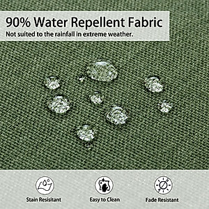 Magpie Fabrics 19"x19" Tufted Seat Cushion 2 Pack, U-Shaped Patio Cushions with Ties, Outdoor/Indoor Chair Pads Waterproof for Dining Garden Balcony Office - Green