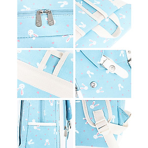 Leaper Bunny Backpack Laptop Backpack Rabbit Bag School Bag Satchel Purple L