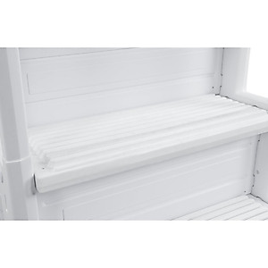 Aqua Select Everest in Pool Step and Outside Flip Up Ladder System | White | for Above Ground Swimming Pools | Wide Steps for Added Stability | Safety Stairs Capacity Up to 350 lbs