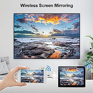 Mini WiFi Projector HD, 4000 Lumen Portable Home Theater Projector with 100" Screen & Carry Bag, Support 1080P & 200" Display, Compatible with iOS/Android/PC/TV Stick