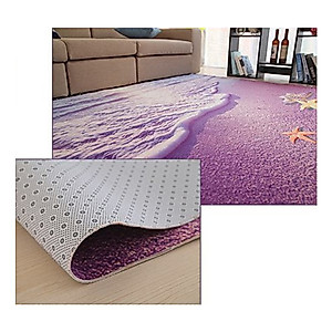 ZaH Thin Area Rug Non-Slip Doormat Carpet Printing Rug for Living Room, Bedroom, Kitchen, Bathroom (2x3 - 19.7"x31.5", Beach)