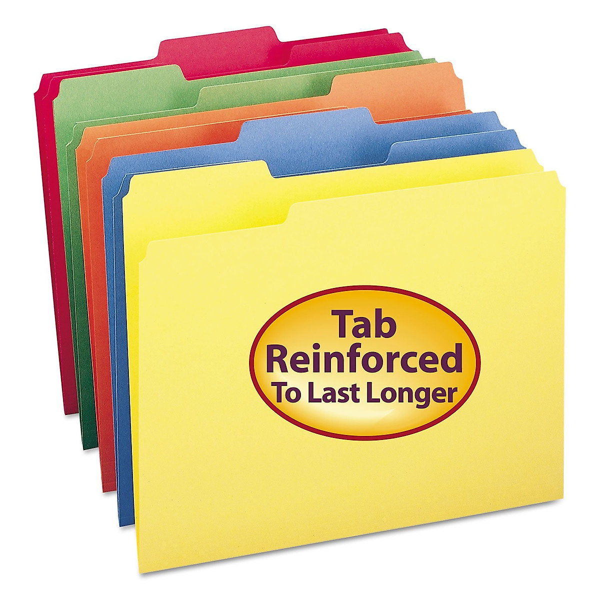 Smead 12943 File Folders 1/3 Cut Top Tab Letter Yellow 100/Box