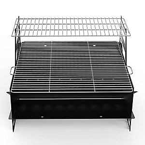 only fire Portable Barbecue Charcoal Grill Outdoor Camping Grill for Picnic, Hiking, Backyard Cooking - with Warming Rack and Handbag