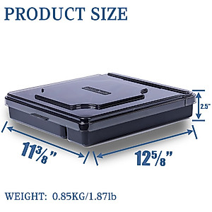 maulehua Silverware Organizer With Lid, Utensil Drawer Organizer. Removable Lid, 5 Slots Total Caddy for Flatware Cutlery Knives, Forks, Spoons.Black.