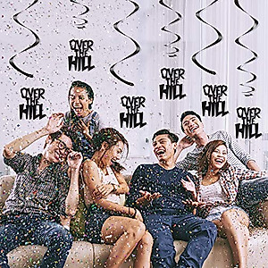 20 Pieces Over The Hill Party Supplies 50th 40th Over-The-Hill Birthday Party Decorations Hanging Swirls Foil Hanging Whirls Ceiling for Birthday Wedding Anniversary Graduation Party