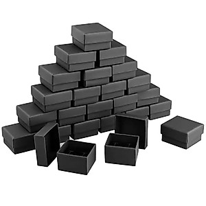 Outgeek 24pcs Jewelry Gift Boxes, Small Gift Boxes with Foam Insert Earring Protector Case Jewelry Kraft Packing Boxes for Ring Collectibles Necklace Bracelet Wedding (24PCS Gift Boxes)