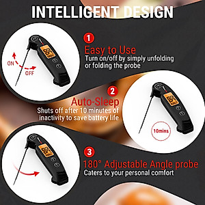 ThermoPro TP605 Instant Read Digital Meat Thermometer for Cooking + ThermoPro TP06B Digital Grill Meat Thermometer with Probe