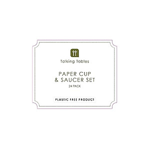 Talking Tables 24 x Pretty Vintage Disposable Floral Cup & Saucer Afternoon Tea Party Set, Truly Scrumptious Disposable Tableware for Mother’s Day, Kids Birthday Bridal Baby Shower, Weddings