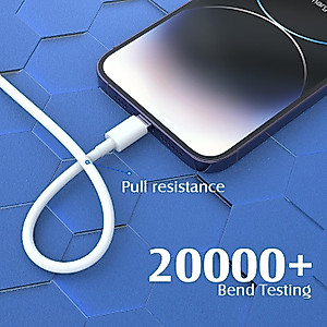 GKW Carplay iPhone Charger Cord 1ft [MFi Certified] Short USB to Lightning Charging Cable for iPhone 14/13/12/11/X/XR/XS Max/8/7/6 Plus, iPad, Aiapot Pro, 12 inch White 1-Pack