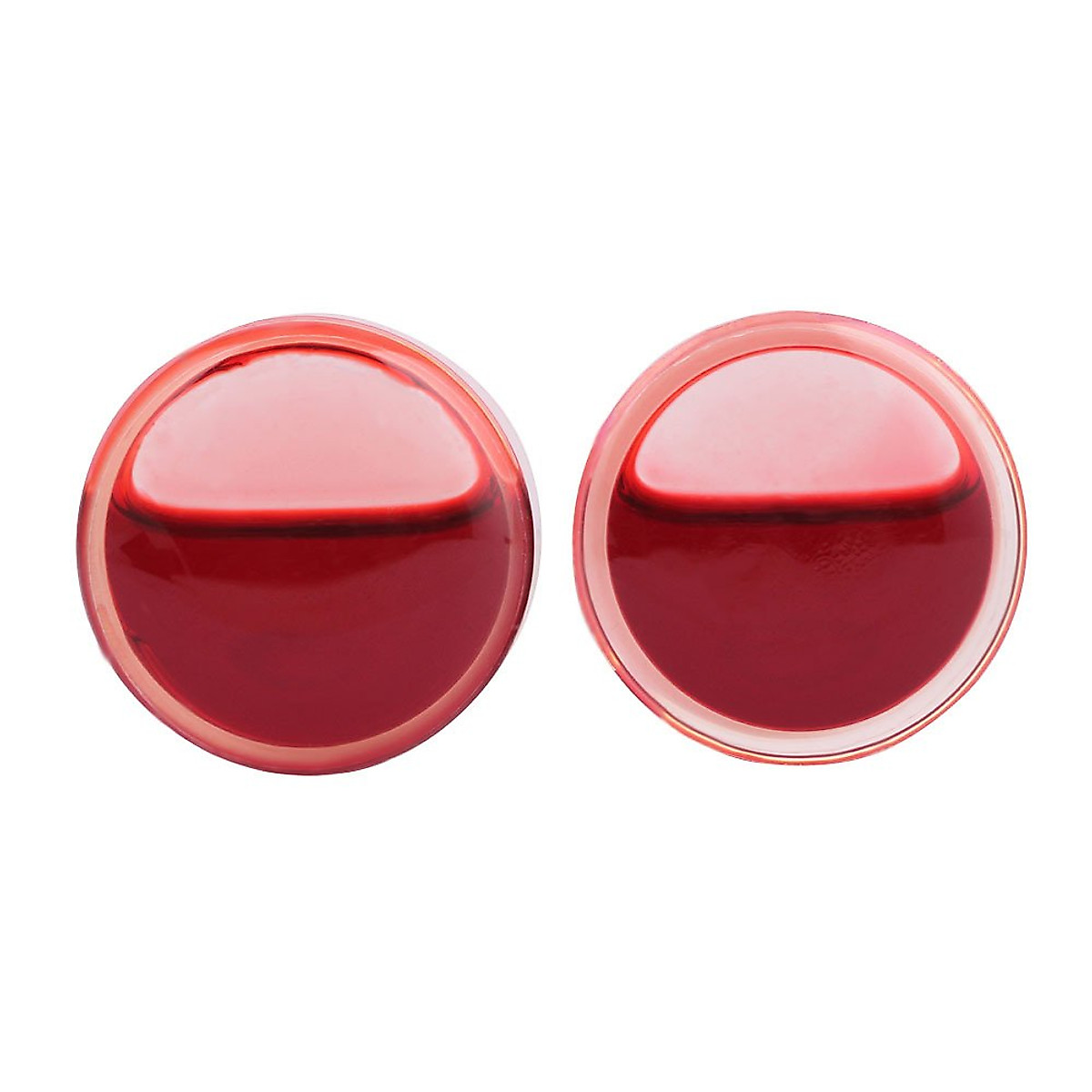 IPINK -2Pcs Acrylic Red Liquid Blood Double Flare Ear Plugs Tunnels Gauge 0g-1" (00 Gauge (10mm))