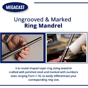 Megacast Stainless Steel Ring Sizing Mandrel Sizes 1-16