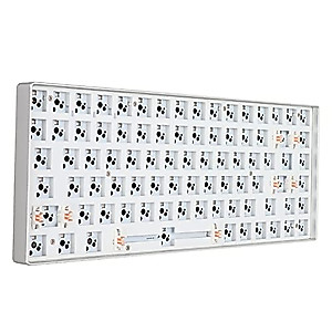 84Keys RGB DIY Mechanical Keyboard, 75% TKL Wired Gaming Keyboard DIY Kit with RGB Backlight, Hot Swappable 3pin 5pin Switch Shaft, USB Type C Wired Connection(Silver White)