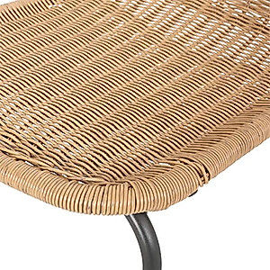 Christopher Knight Home Dinah Outdoor Wicker Dining Chair (Set of 2), Light Brown, Black