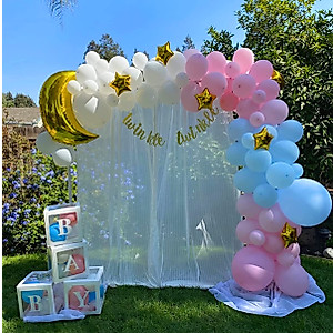 Pink and Blue Balloons Garland Arch Kit - 100Pcs 18+12+5 Inch Pink Blue Confetti Party Balloons for Gender Reveal Boys Girls Birthday Baby Shower Wedding Engagements Anniversary Party Decorations