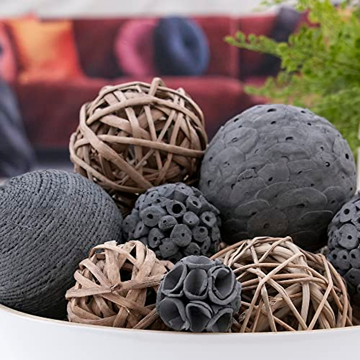 ANDALUCA Large Decorative Vase Filler Bag with Orbs, Balls (Grey)