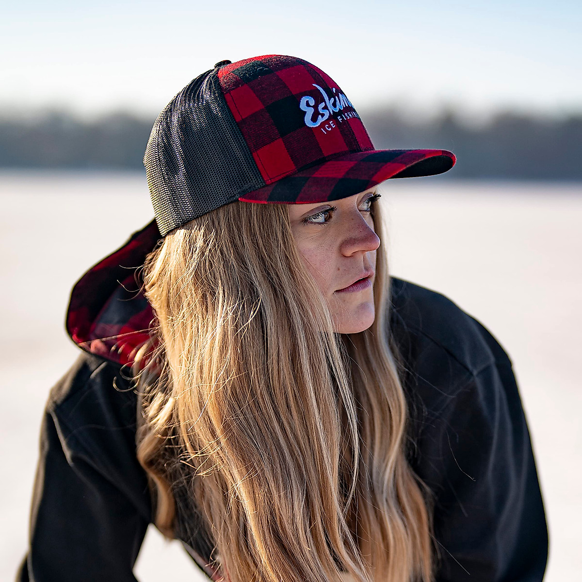 Eskimo Buffalo Plaid Trucker Cap, Buffalo Plaid, One Size